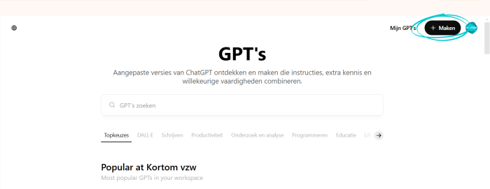 Hoe maak je een eigen GPT in ChatGPT?